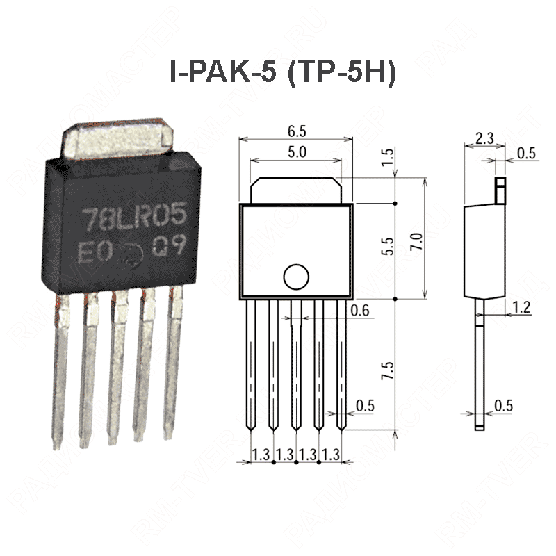 Каталог 78LR05 (L78LR05) I-PAK-5 (TP-5H), Линейный регулятор U (Крен ...