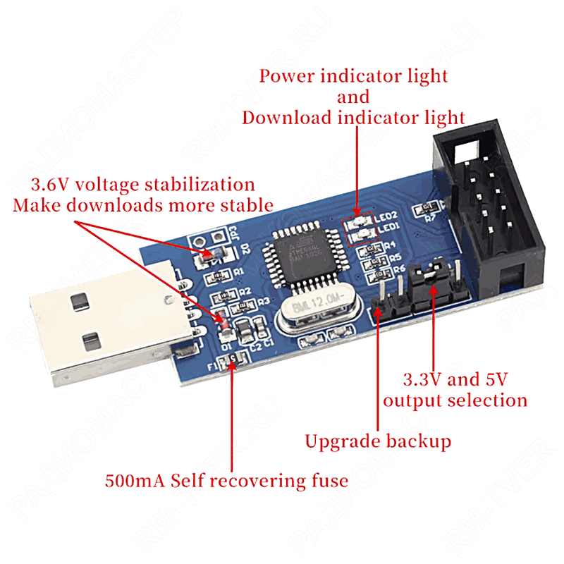 Каталог Программатор USB ISP USB ASP ATMEGA8 ATMEGA128 магазина ...